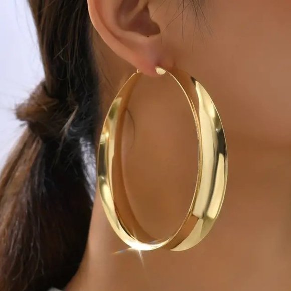 Jewelry | Nwt Extra Large Gold Hoops | Poshmark